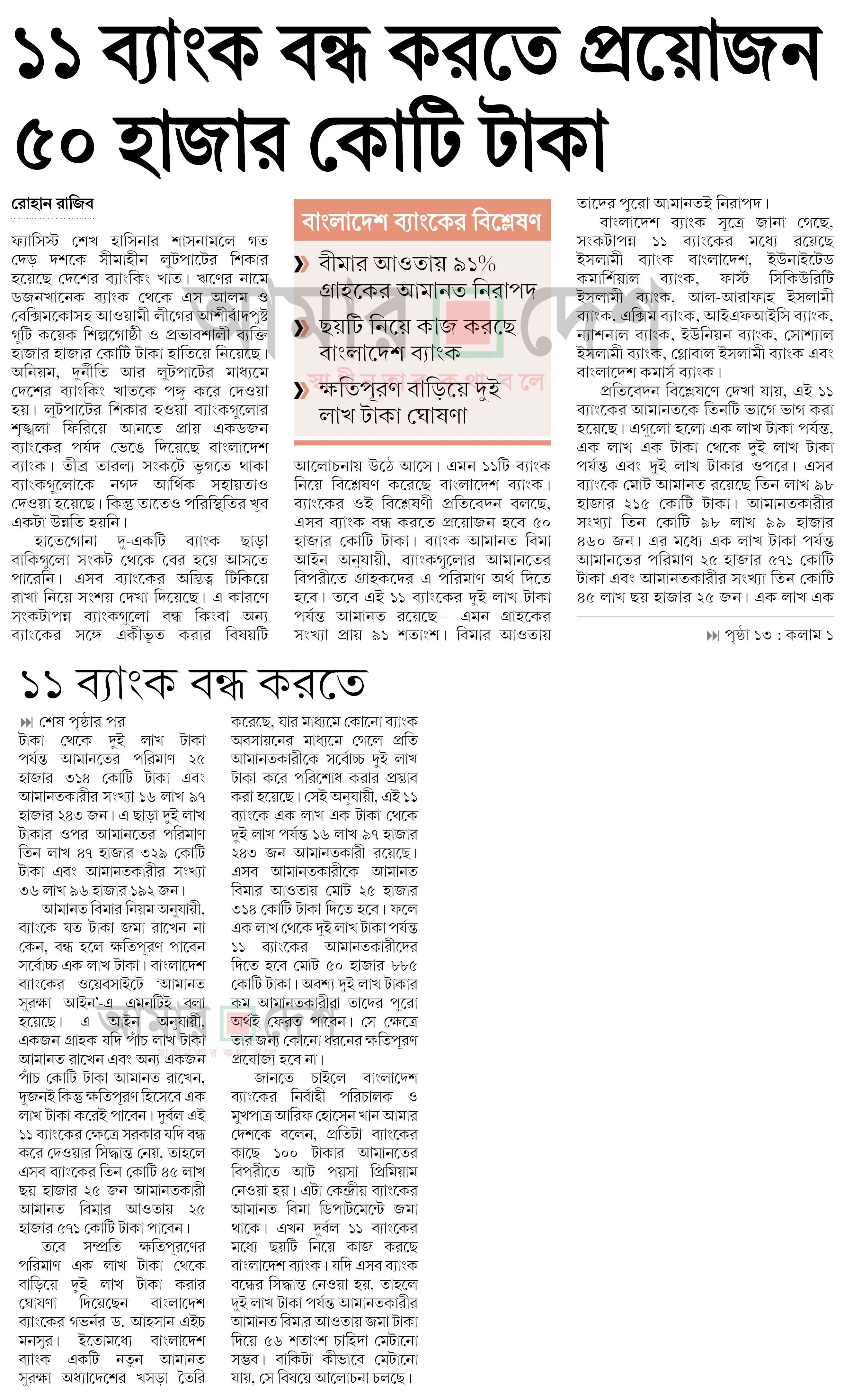 News Shell| ১১ ব্যাংক বন্ধ করতে প্রয়োজন ৫০ হাজার কোটি টাকা